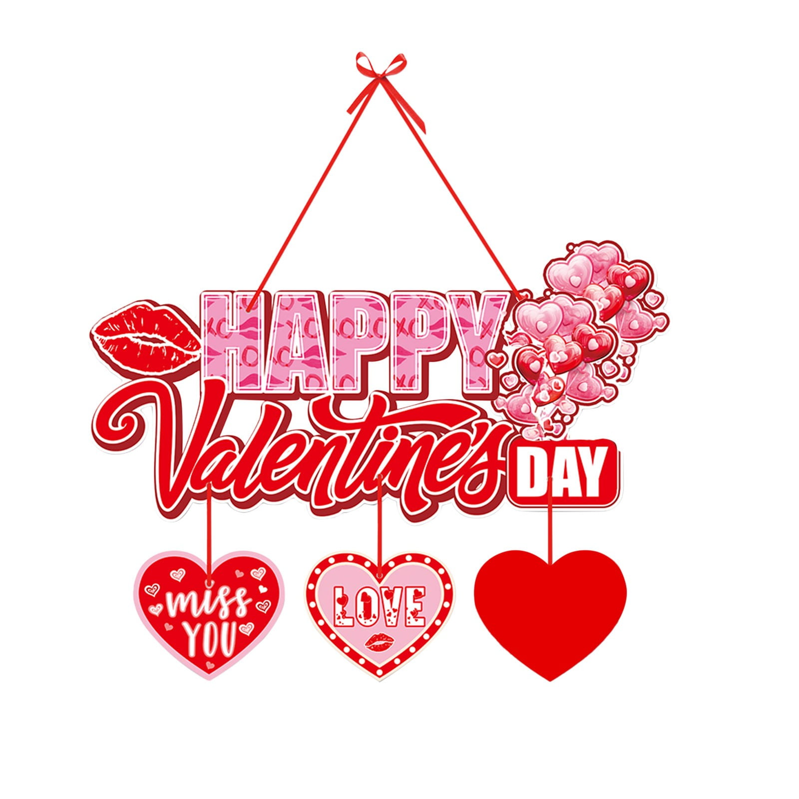 1PC Happy Valentine's Day Wooden Door Hanging Sign, Welcome Sign with ...