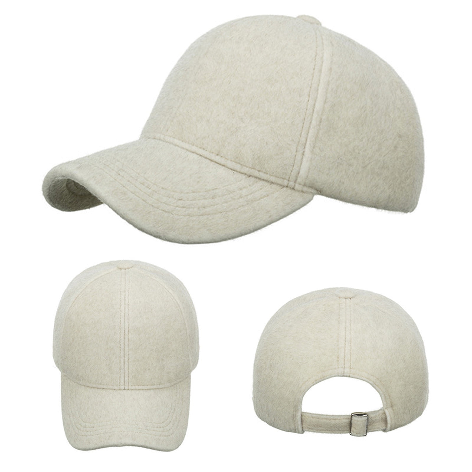 1PC Hat Beige Polyester Fashion Women Men Sport Solid Color Keep Warm ...