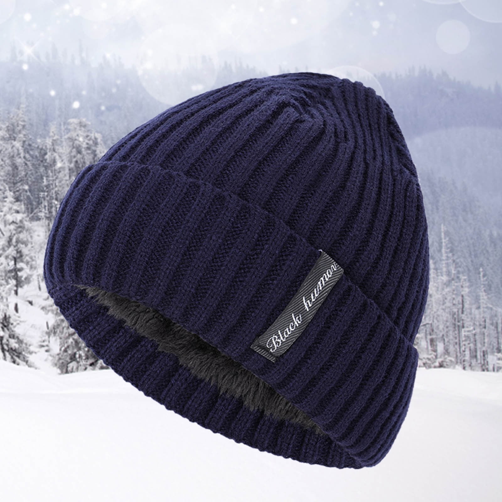 1PC Hat Blue Cotton Men And Women Knitted Warm Hat Autumn And Winter ...