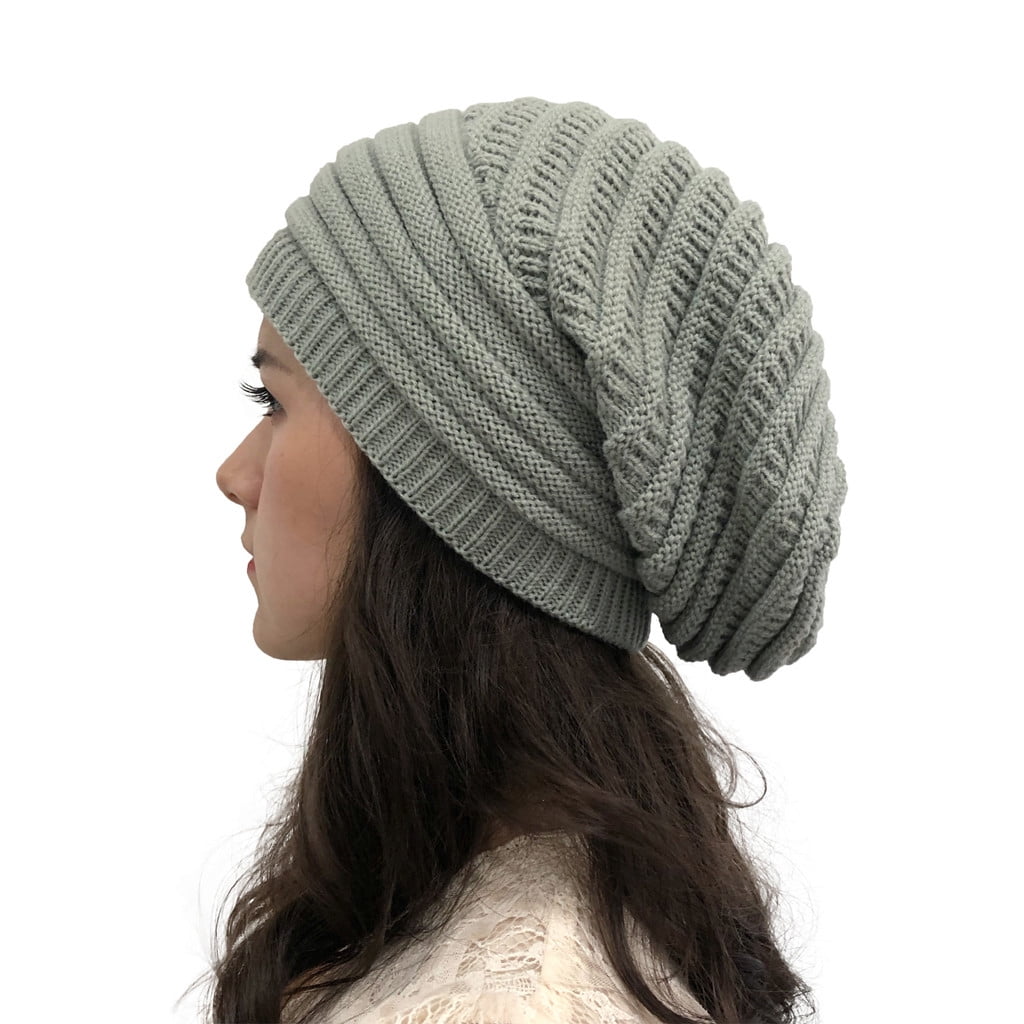 1PC Hat Gray Polyester Women Autumn Winter Outdoor Solid Splice Hats ...