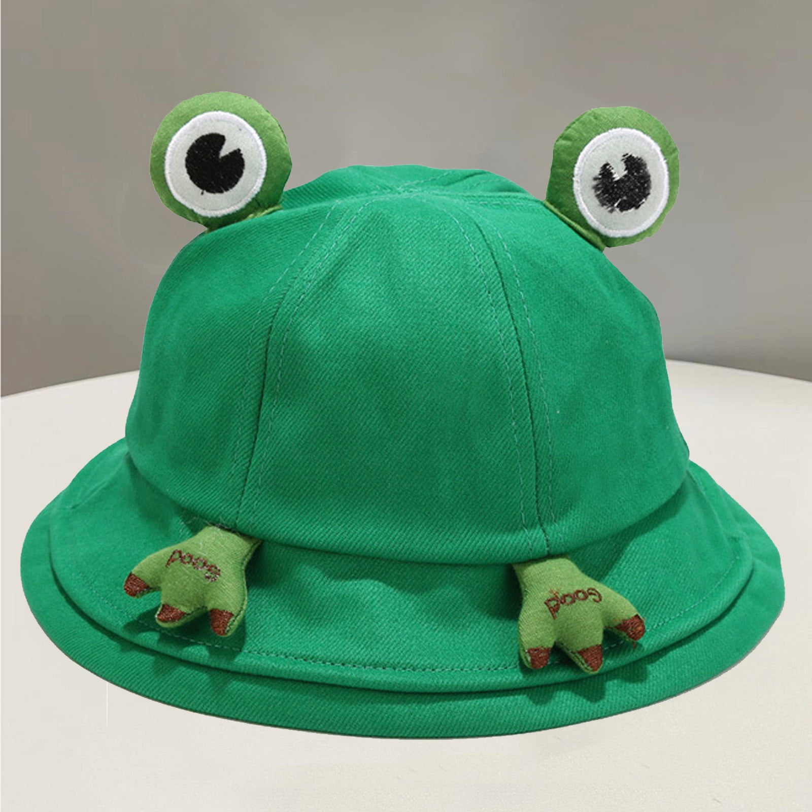 1PC Hat Green Bucket Hat Summer Cotton Bucket Sunhat Womens Wide ...