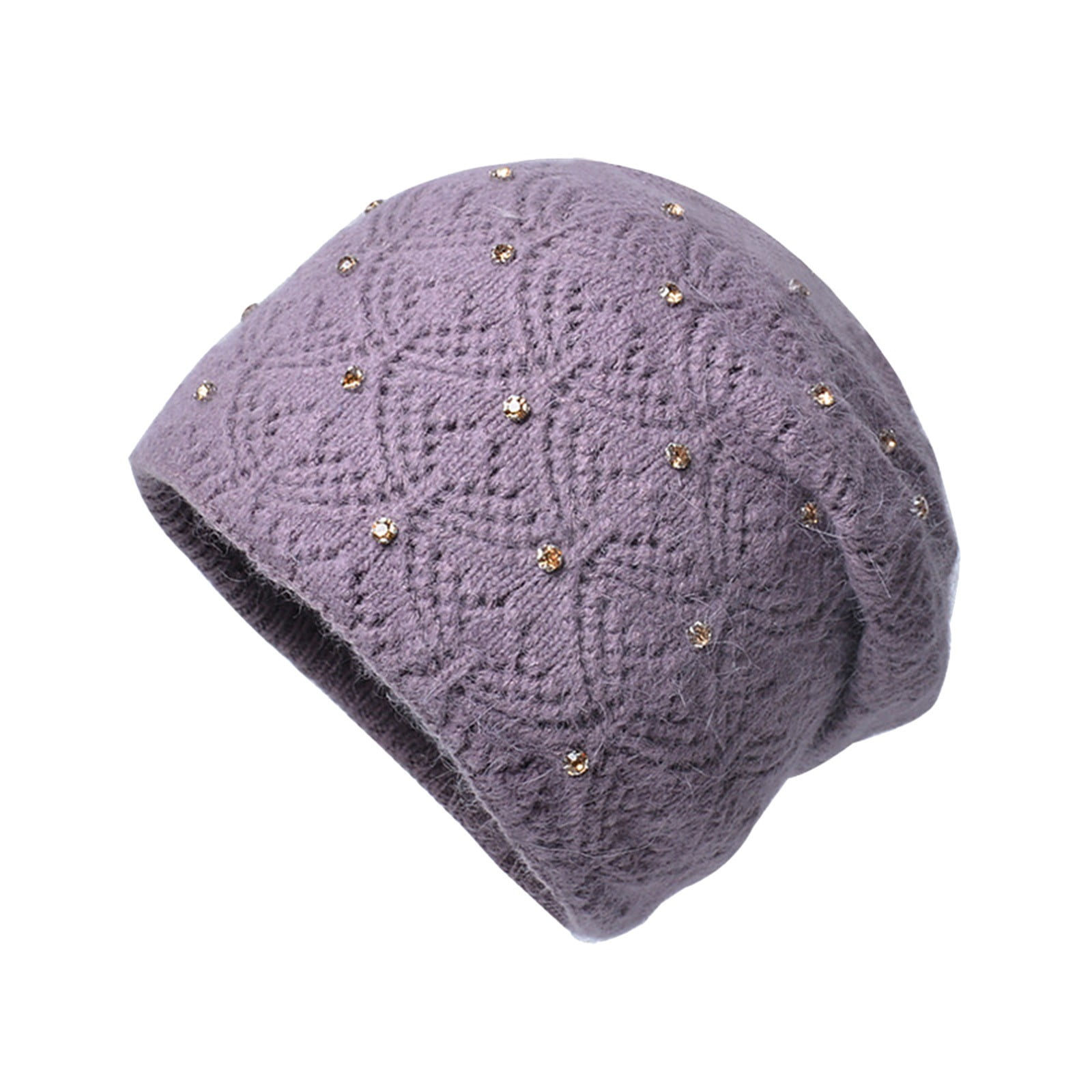 1PC Hat Purple Polyester Women Warm Wool Hat Fashion Winter Cold Proof ...