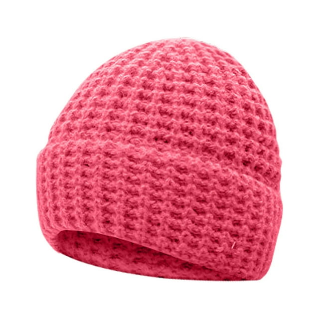 1PC Hat Red Cotton Womens Hats Fashion Solid Color Simple Knit Caps ...