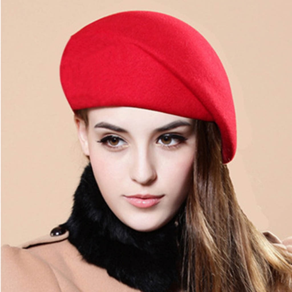 1PC Hat Red Wool Women Wool Beret New Autumn And Winter Comfortable ...
