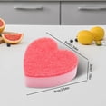 1PC Heart Shaped Non-Scratch Scrub Sponge, Dual-Sided Cleaning Kitchen ...