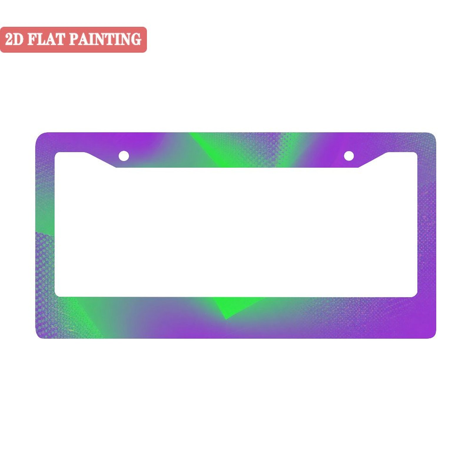 1PC Holographic Purple & Green Car License Plate Frames with Mounting ...