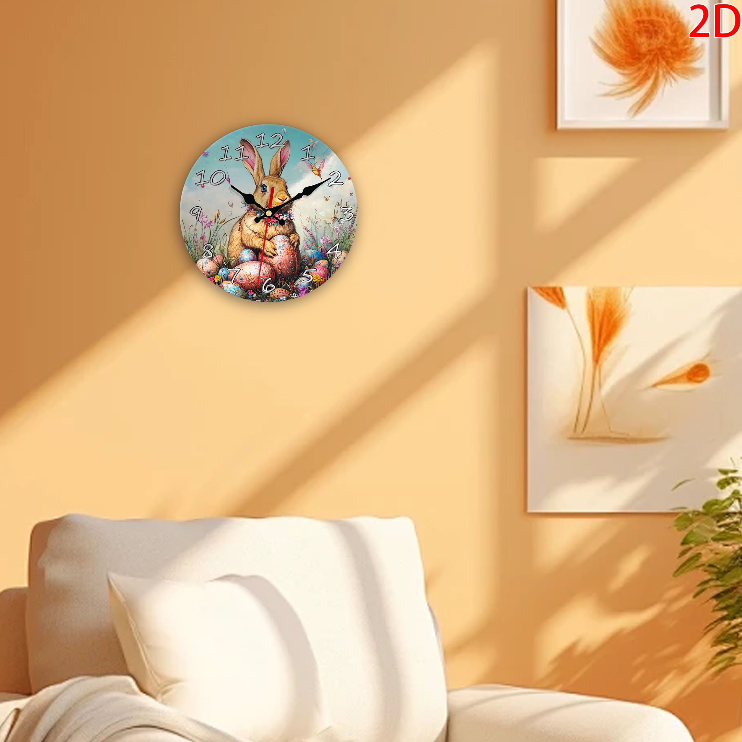 1PC ‘Illuminated Rabbit Dream’ 20cm Quartz Wall Clock, AA Battery ...