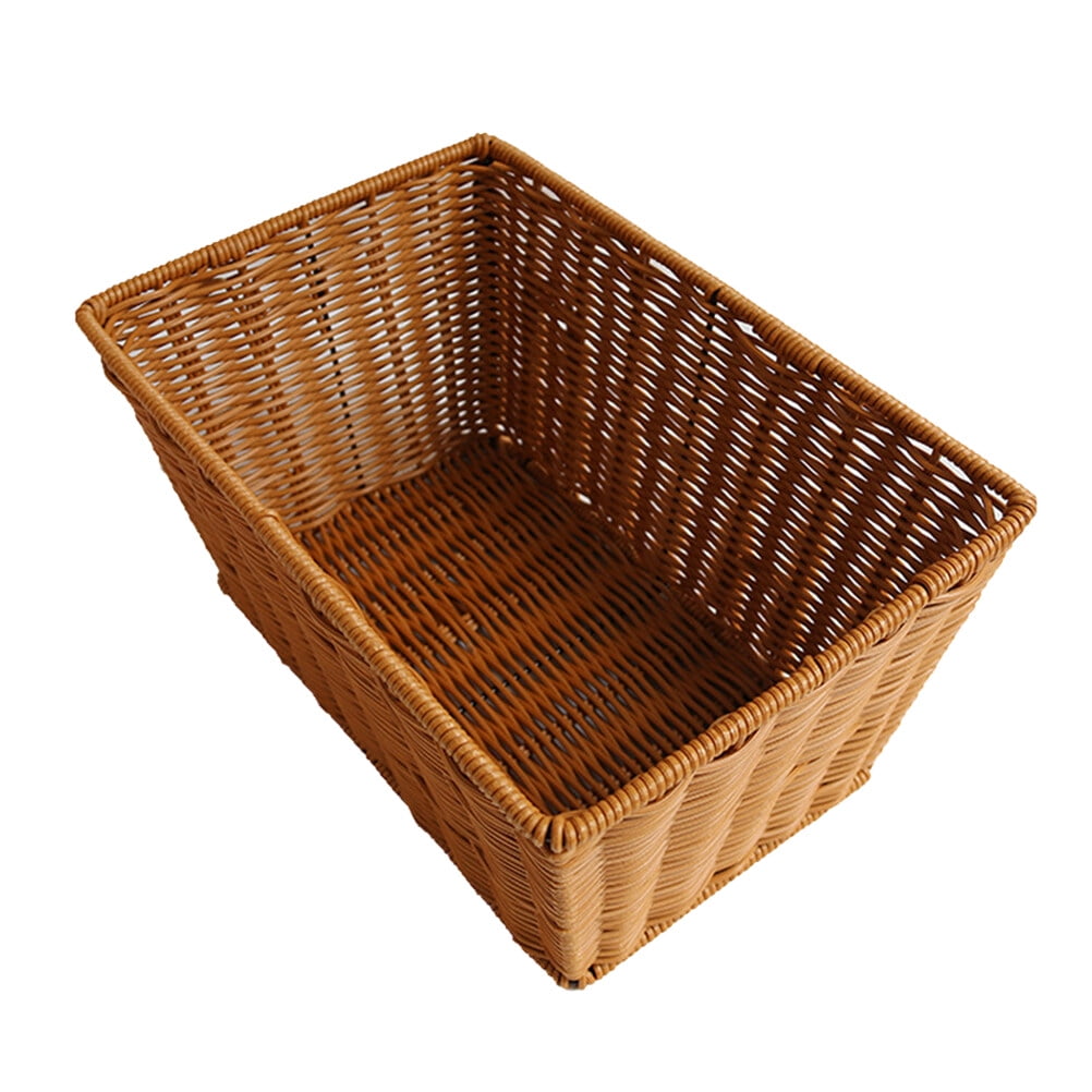 1PC Imitated Rattan Plastic Basket Simulated Weaving Bread Storage ...