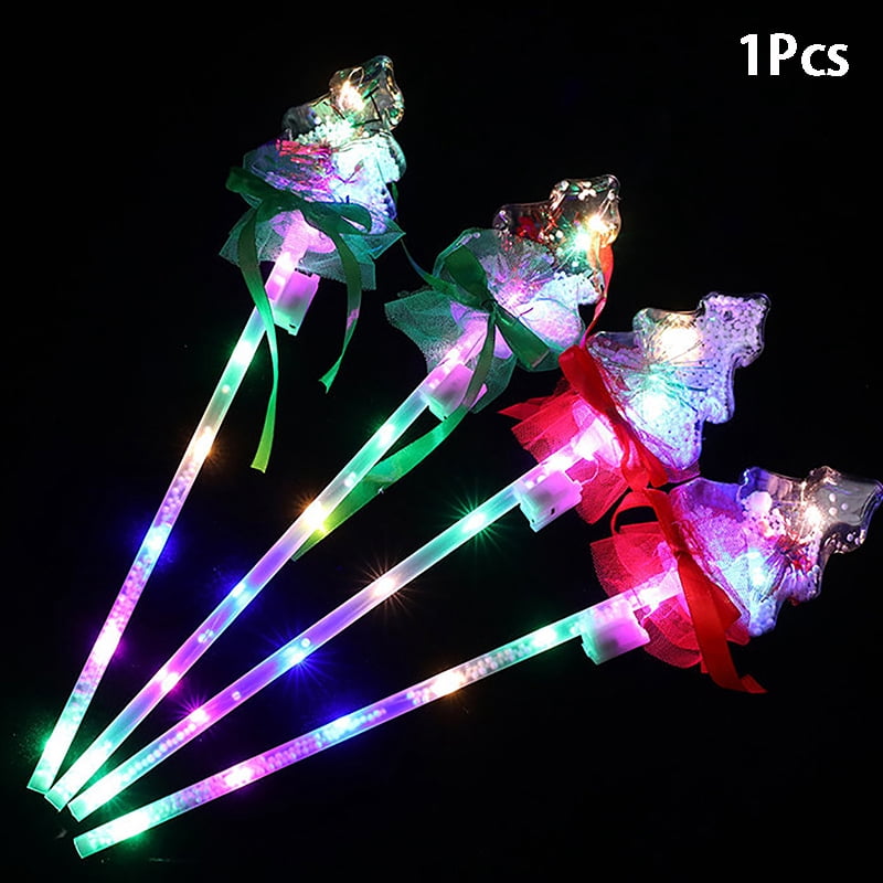 1PC Kids Colorful Glowing Sticks Flashing Heart Star Butterfly Girls ...