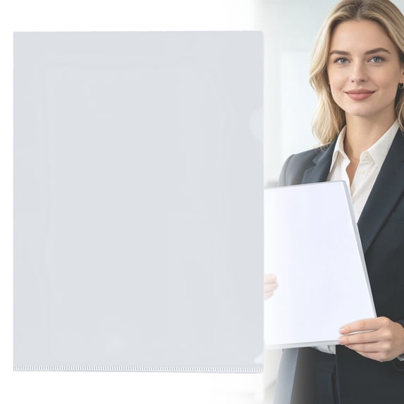 1PC L Shape Clear Plastic File Folder, A4 Single Pocket Document Jacket ...