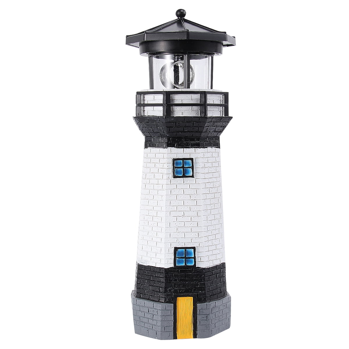 1PC LED Solar Revolving Light Resin Rotary Lighthouse Outdoor Garden ...