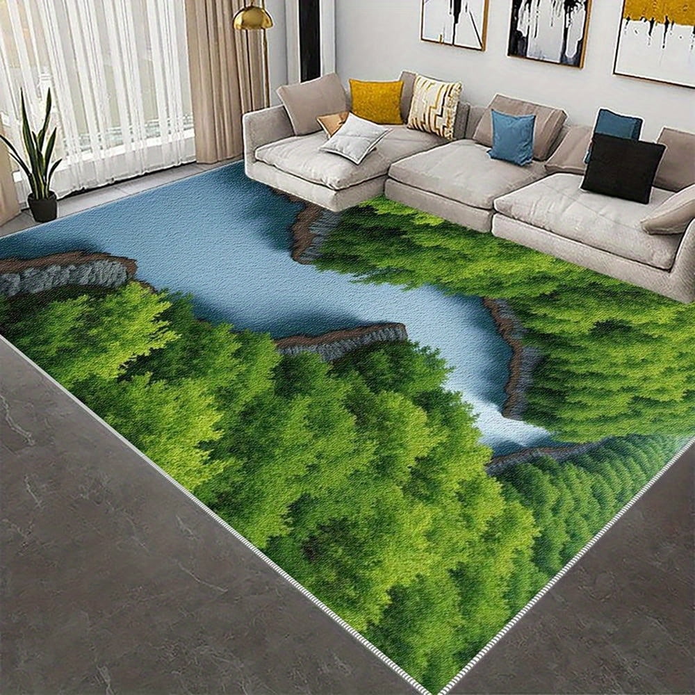 1PC Landscape Style Regional Carpet Local Carpet, Lightweight Washable ...