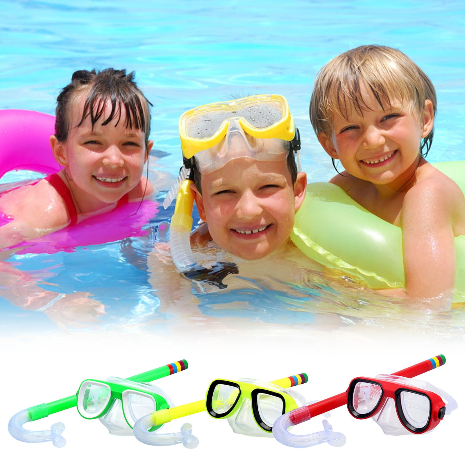 1PC Large Frame Diving Goggles with Breathing Tube, Multicolor Durable ...