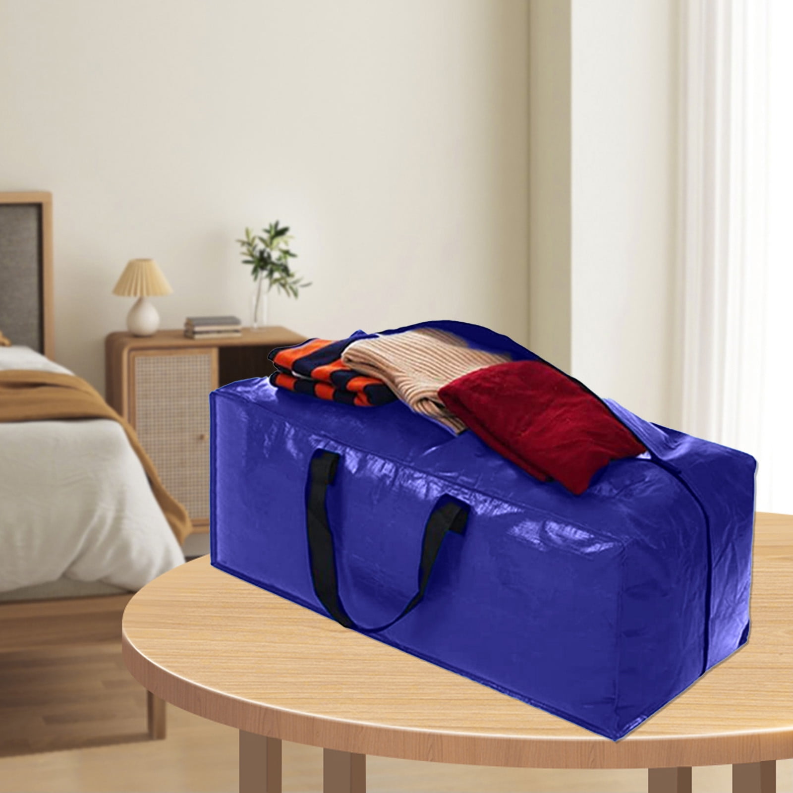 1PC Large Moving Storage Bag - 73x37x34cm Woven Plastic Organizer with ...