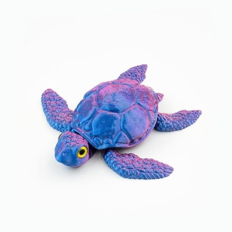 1PC Laser Purple 8CM 3D printed turtle joints, movable ornament ...