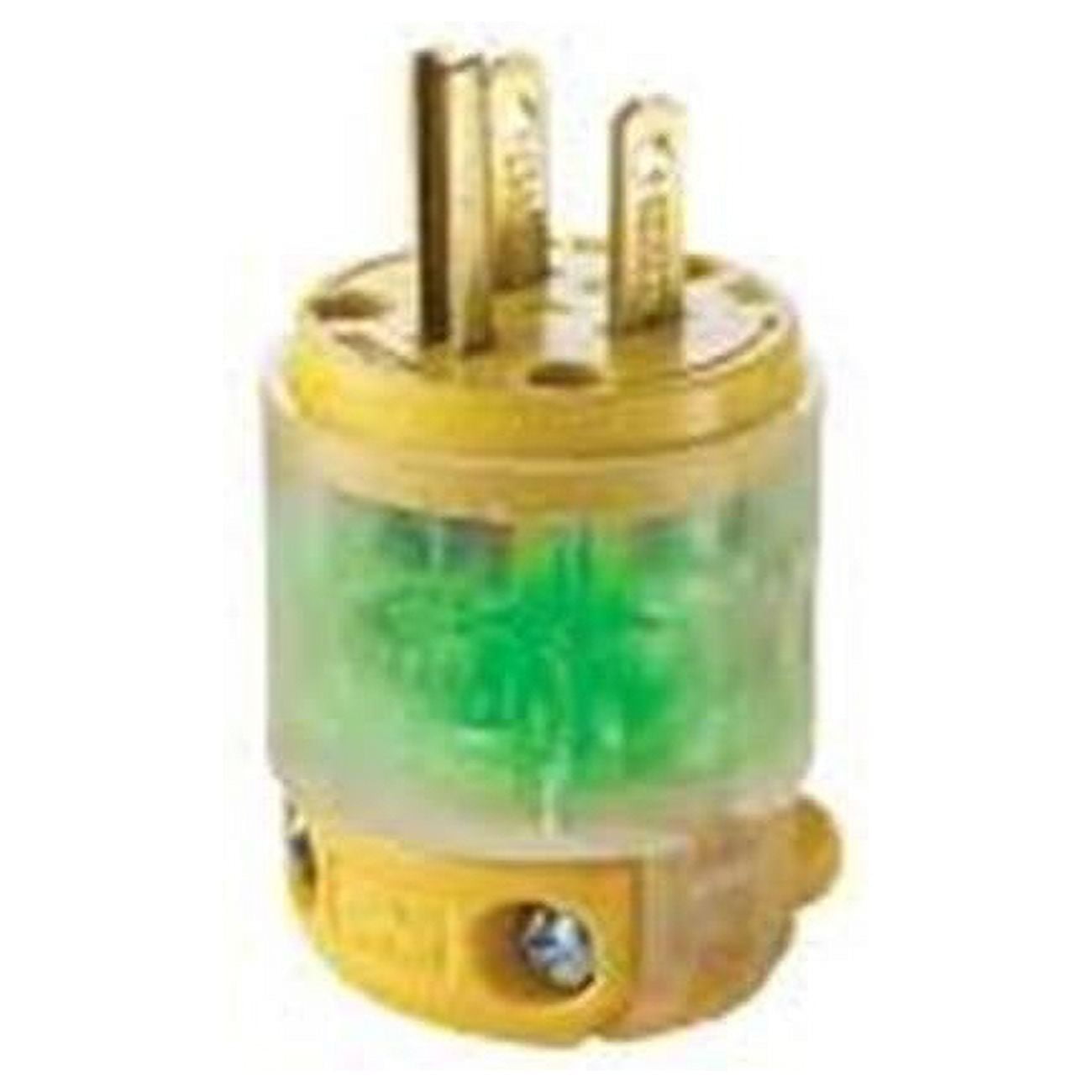 Leviton 515PV-LIT Lighted Male Plug, 15 Amp, 125 Volt, Yellow, PVC ...