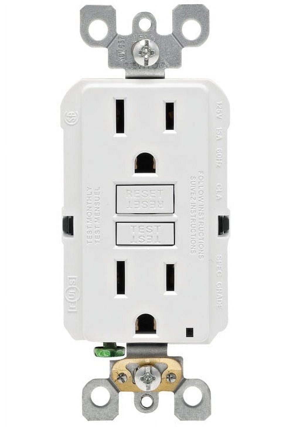 1PC Leviton Leviton GFNT1-0KW GFCI Receptacle, 15 Amp, 125 Volt, White ...