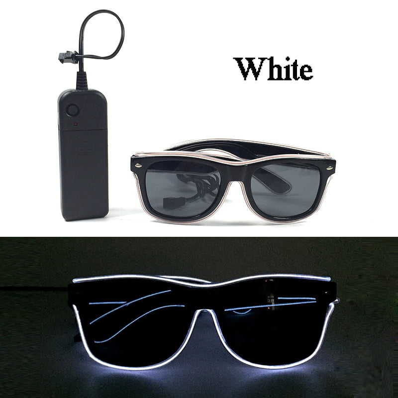 1PC Light Up LED Glasses Glow Sunglasses EL Wire Neon Glasses Glow in ...