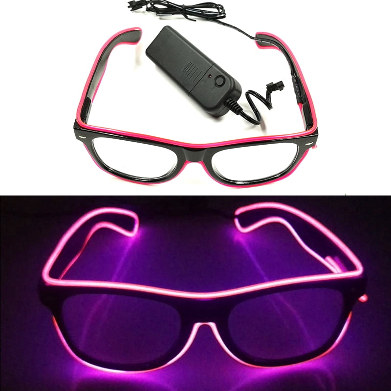 1PC Light Up LED Glasses Glow Sunglasses EL Wire Neon Glasses Glow in ...