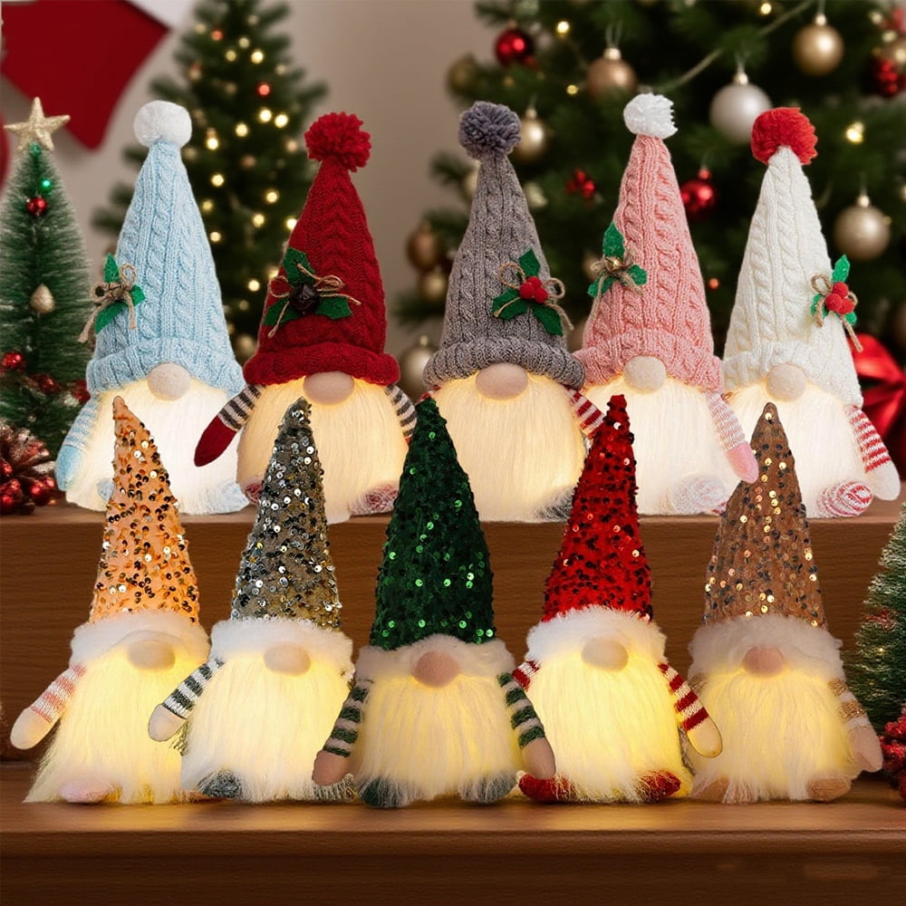 1PC Lighted Gnome Christmas Decorations -12 Inch Light Up Christmas ...