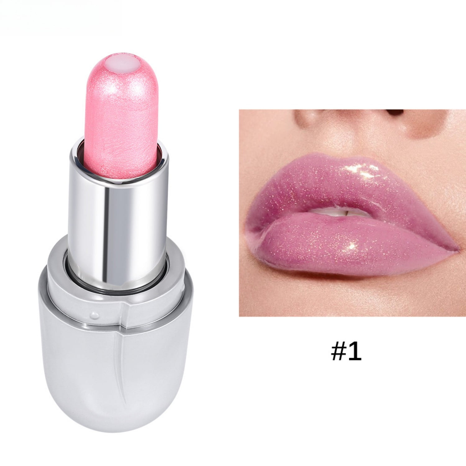1PC Long-Lasting Jelly Lipstick Transfer-Resistant Shimmery Smudge ...