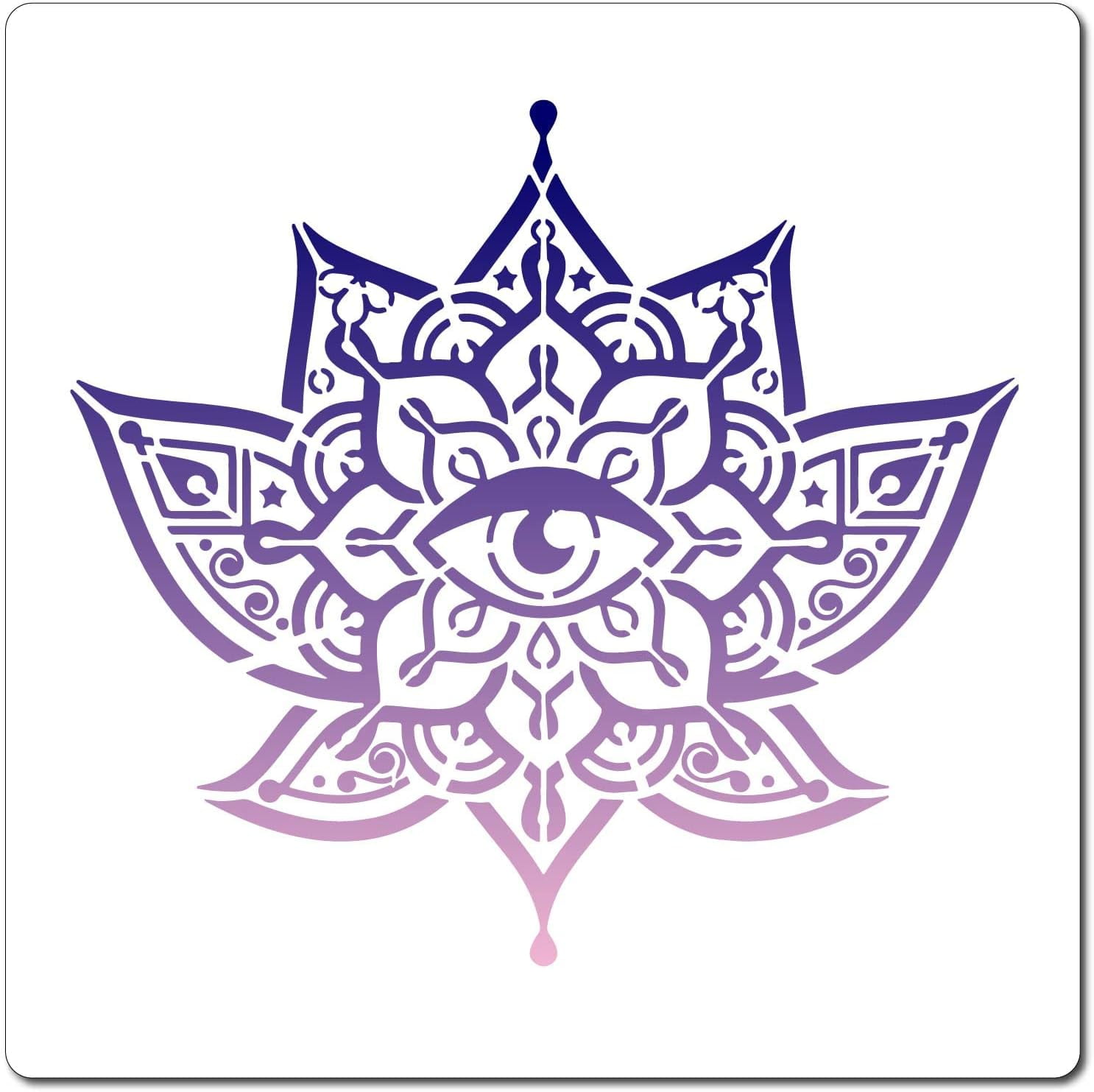 1PC Lotus Flower Stencil Mandala Devil Eye Templates Reusable Plastic ...