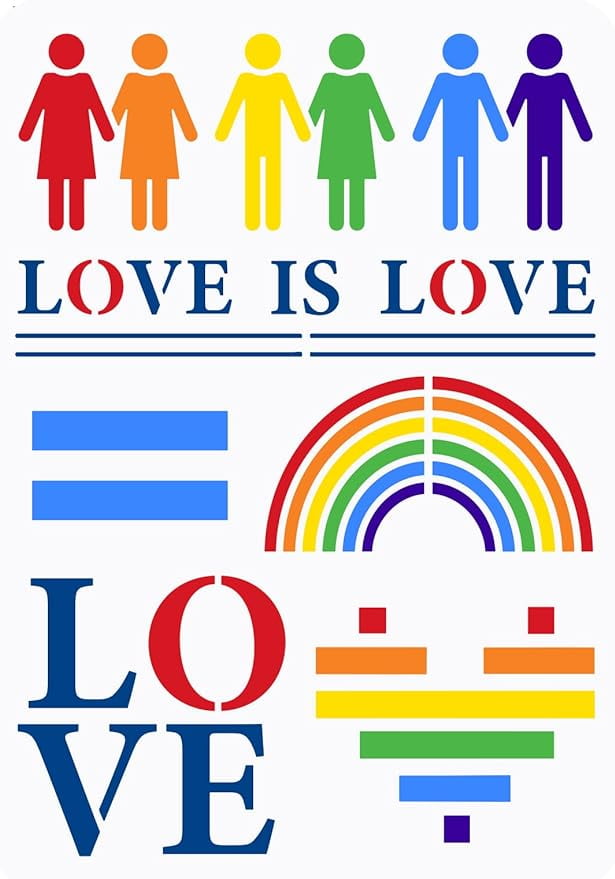 1PC Love Rainbow Painting Stencil 11.7x8.3 inch Equality Love Drawing ...