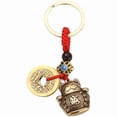1PC Lucky Keychain Five Emperors Money Keychain Vintage Pure Handmade ...