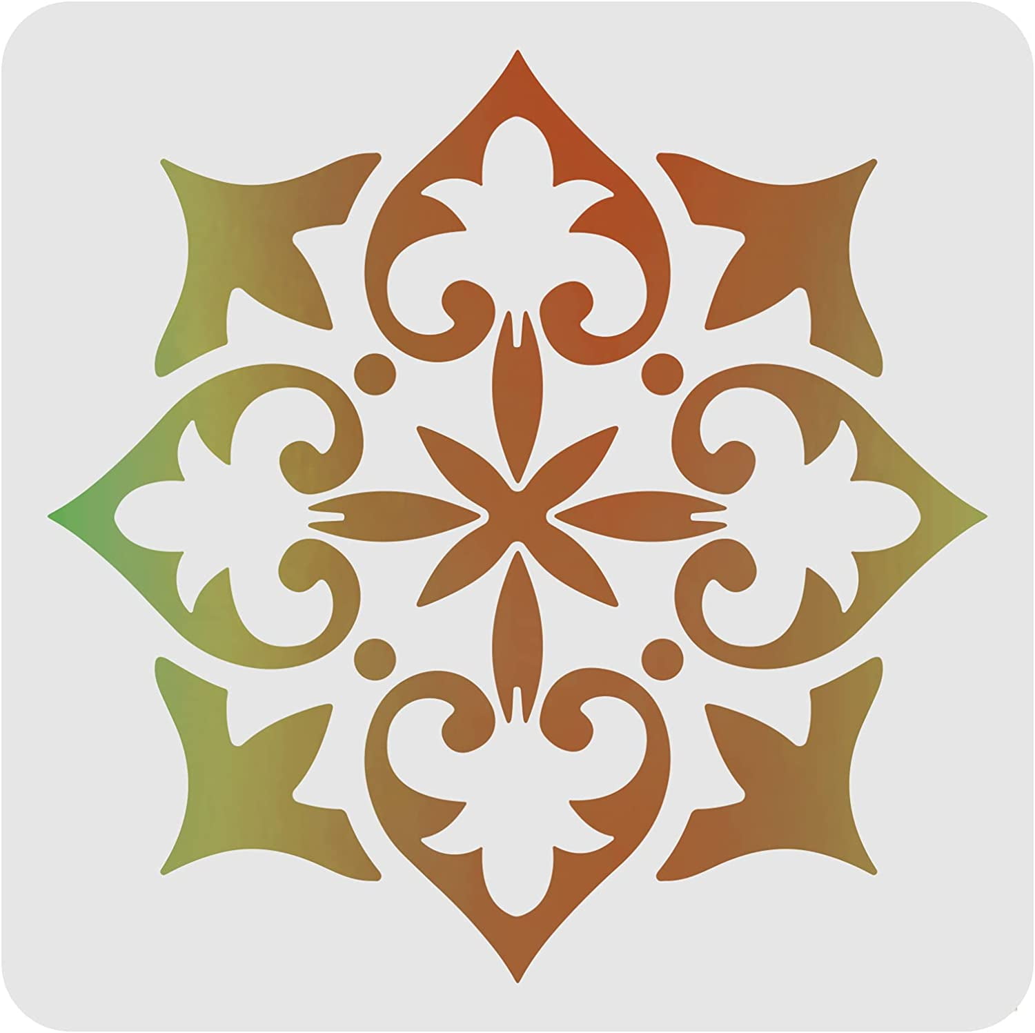 1PC Mandala Spade Stencil Template 30x30cm/11.8x11.8inch Plastic ...