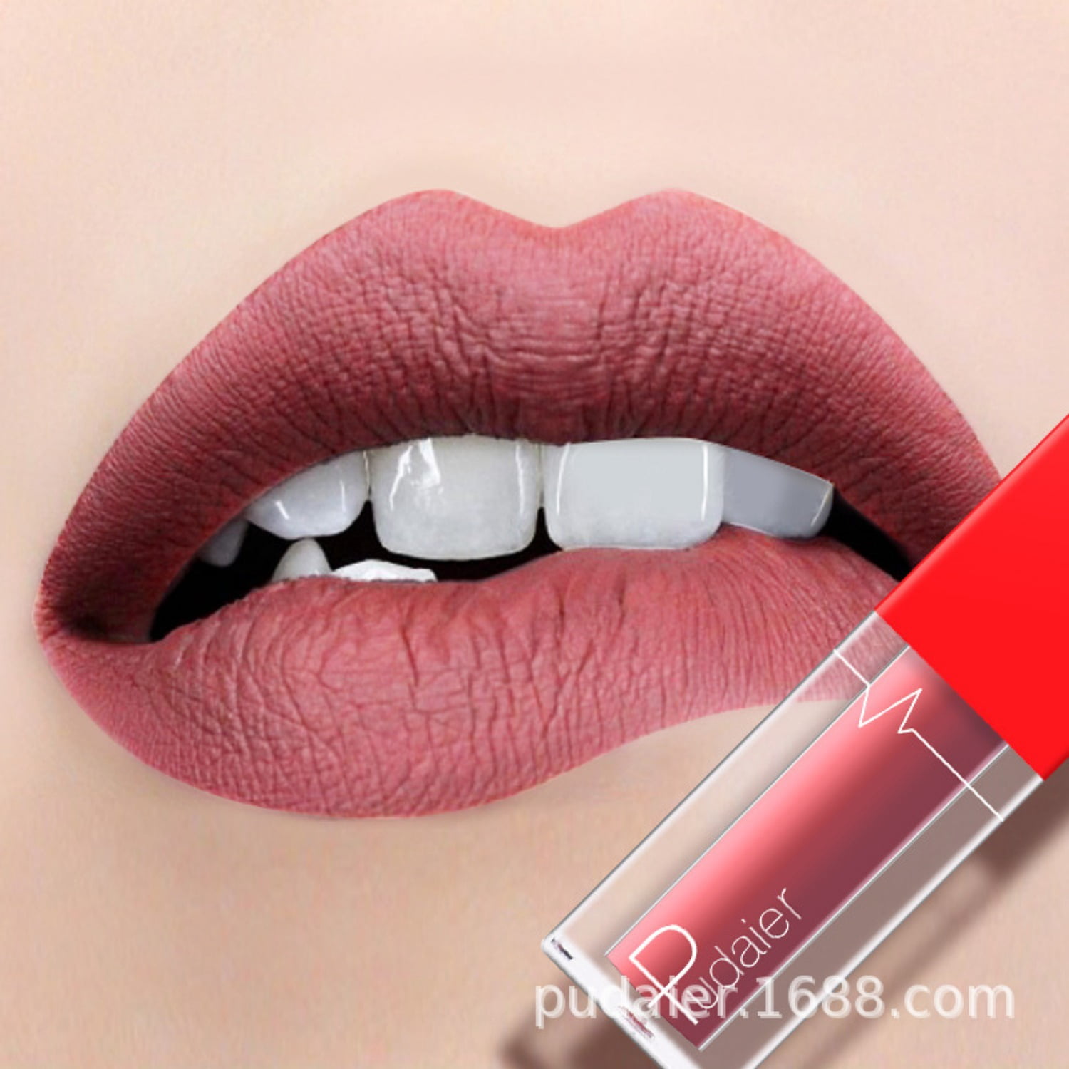 1PC Matte Liquid Lipstick Transfer-Resistant Nude Shades Velvety Long ...