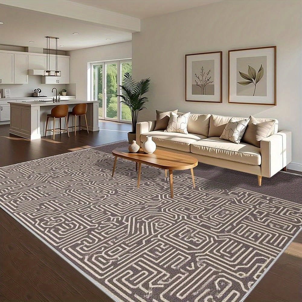 1PC Maze Pattern Area Rug Partial Carpet, Lightweight Washable Easy-to ...