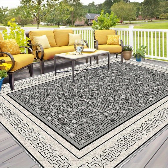 1PC Maze Pattern Area Rug Partial Carpet, Lightweight Washable Easy-to ...