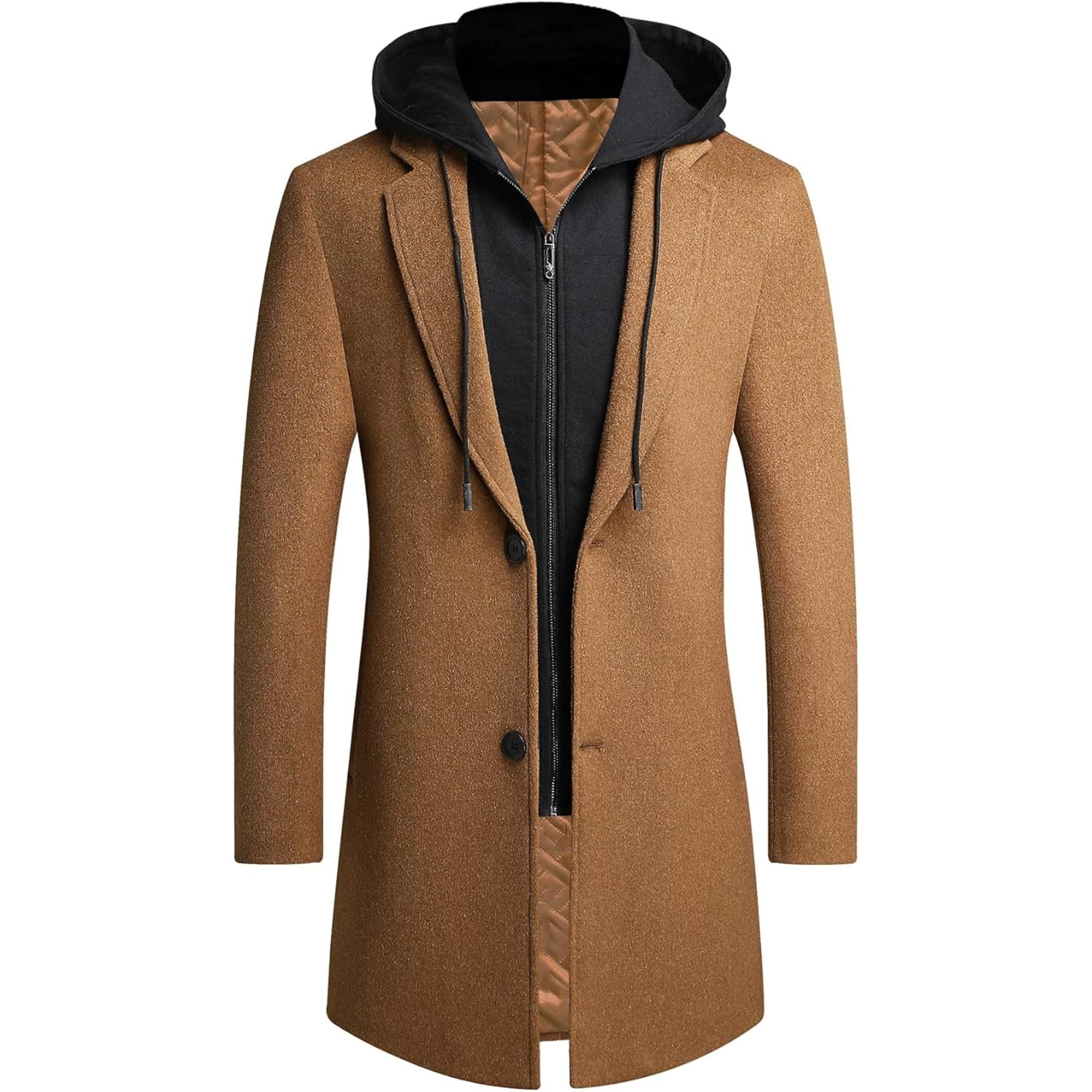 1PC Mens Trench Coat Winter Wool Blend Jacket Overcoat Long Top Warm ...