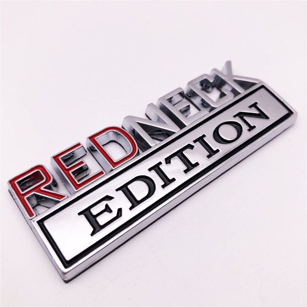 1PC Metal Chrome and Black Word Redneck Edition Car Truck 3D Letter ...