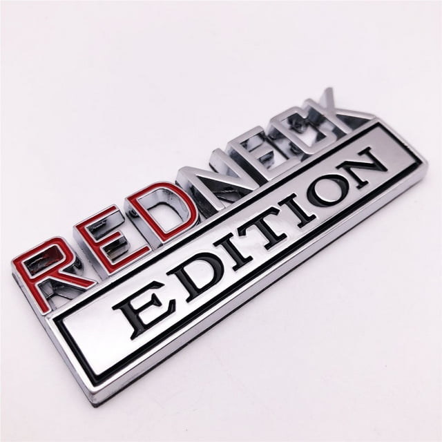1PC Metal Chrome and Black Word Redneck Edition Car Truck 3D Letter ...