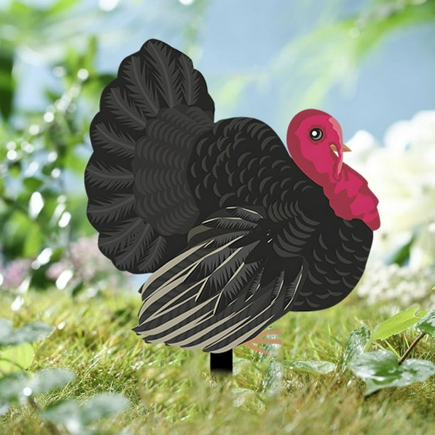 1PC Metal Colorful Turkey Garden Stakes Decoration Cute Turkey Garden ...