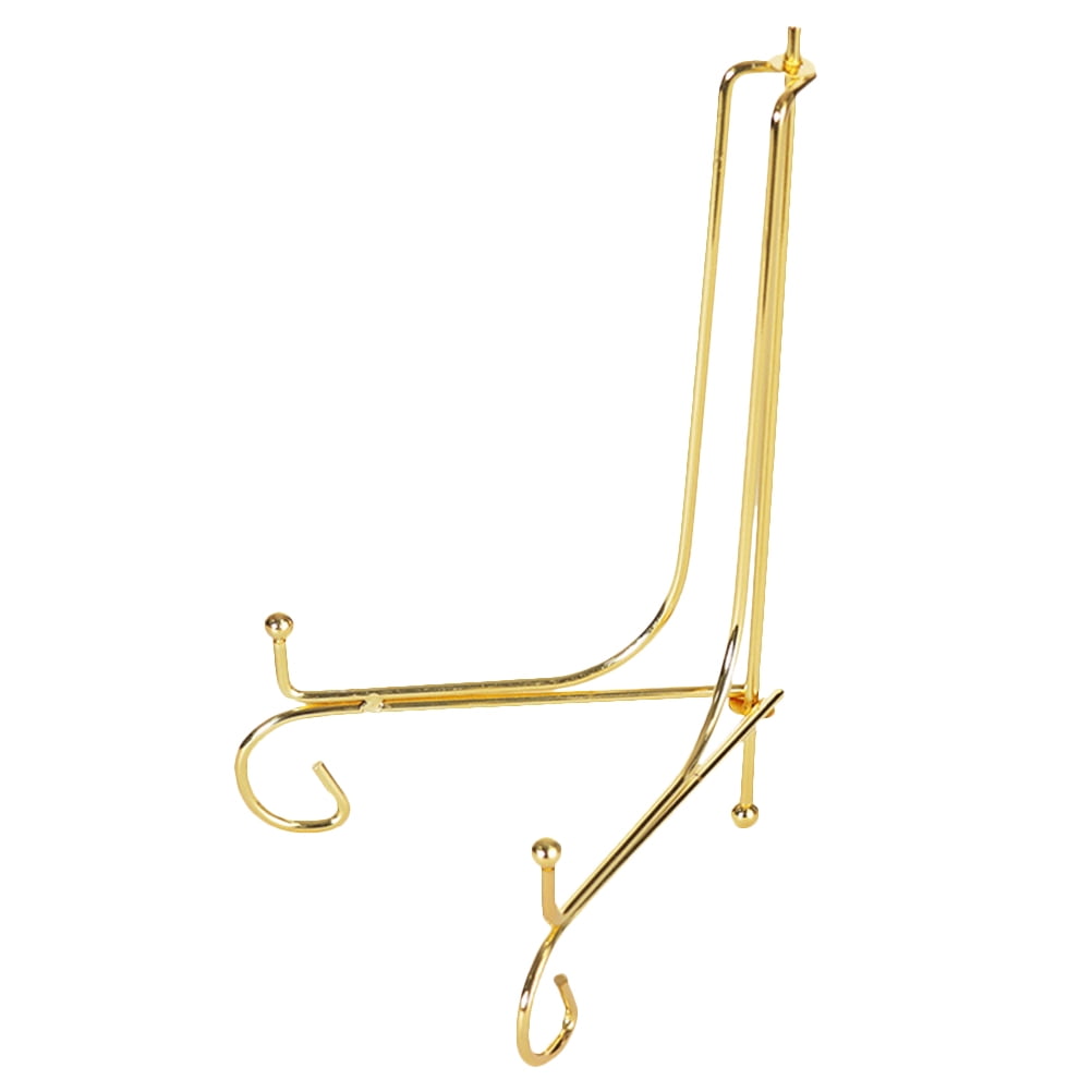WHAMVOX Golden Iron Display Rack for Photos Books Artwork Curved Stand ...