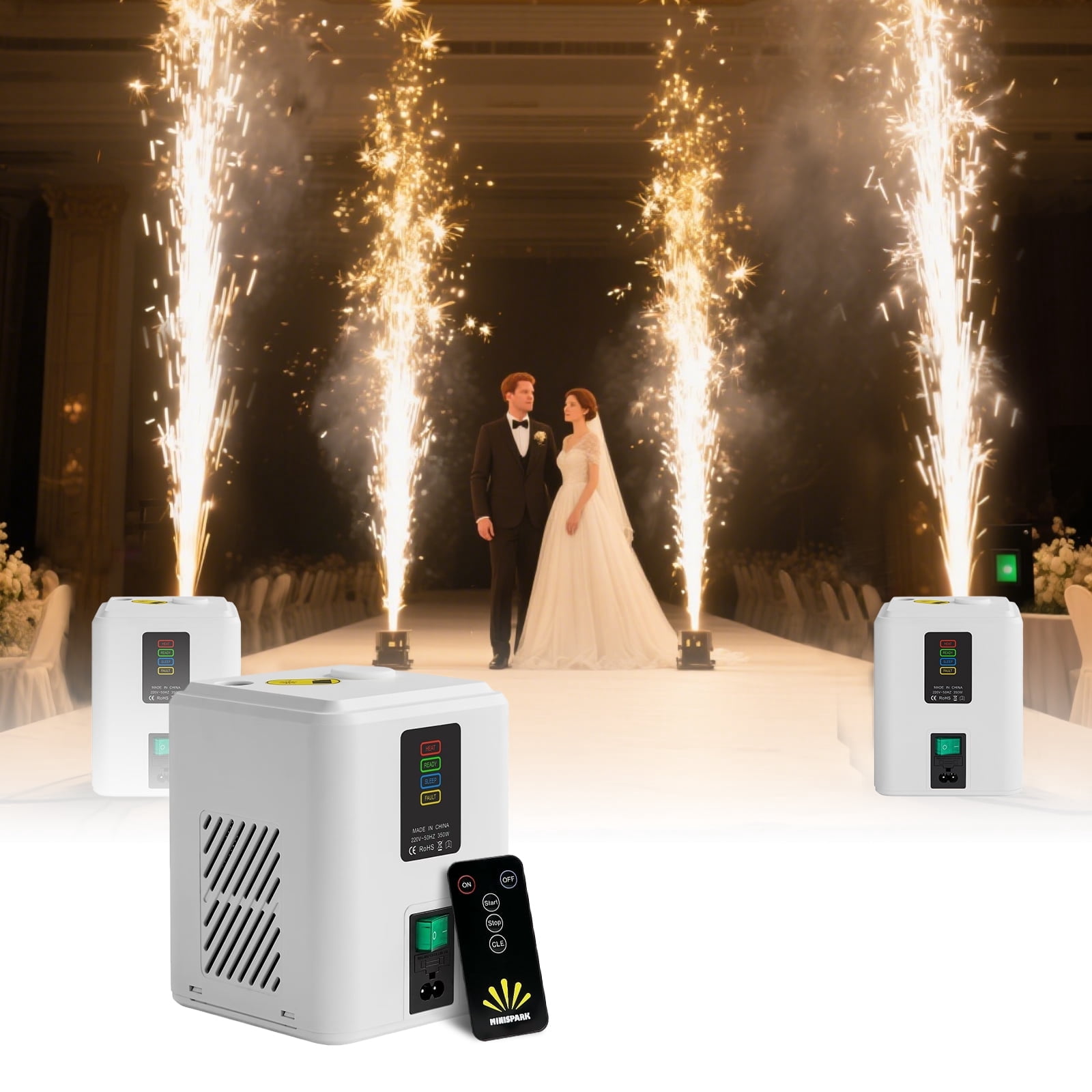 1PC 350W Mini Cold Spark Machine, 2-3.5m Fountain Effect Portable ...