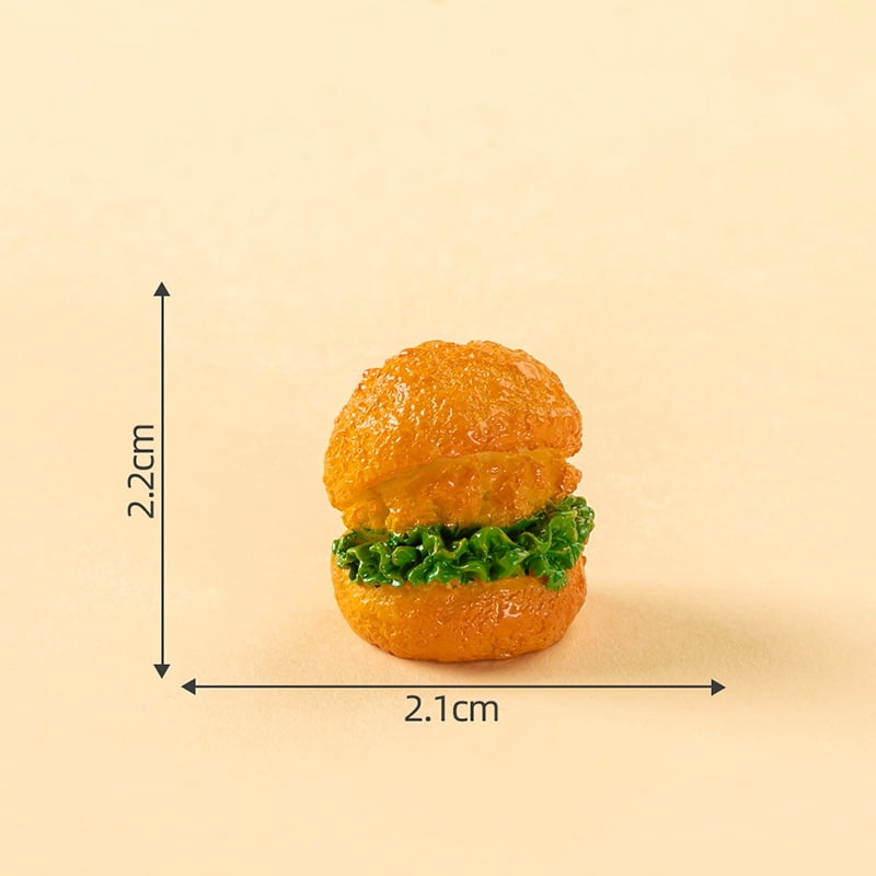 1PC Miniature Resin Food Play Mini Burger Kitchen Scene Simulation ...