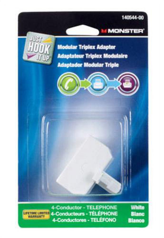 1PC Monster Monster 140544-00 Cable Triplex Adapter With White Card ...