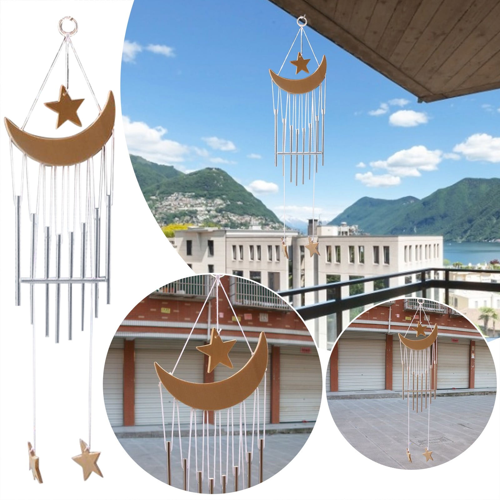 1PC Moon Wind Chime Moon Star Series Wind Chime Ornament Birthday Gift ...