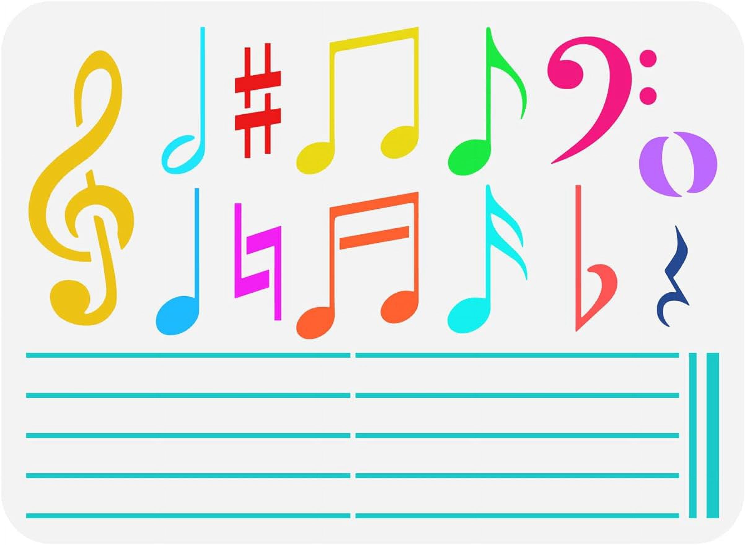 1PC Music Notes Stencil 8.3x11.7inch Reusable Drawing Painting Stencils ...