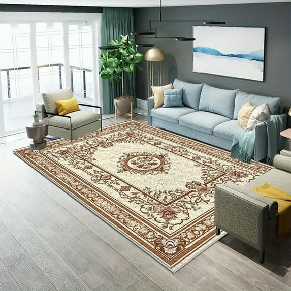 1PC Floral Pattern Area Rug Partial Carpet, Lightweight Washable Easy ...