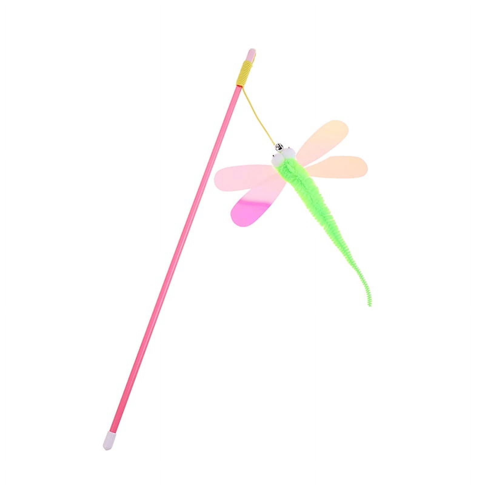 1PC New cat Teaser stick sequins big eyes Dragonfly cat toy interactive ...
