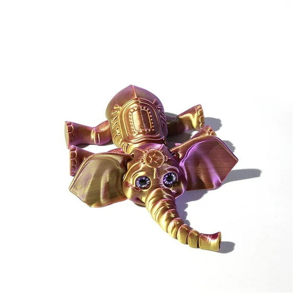1PC PLA 3D Printed Elephant Model Multi-jointed Movable Elephant Action ...