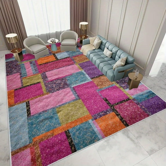 1PC Patchwork Area Rug Local Carpet, Lightweight Washable Easy-to-Tidy ...