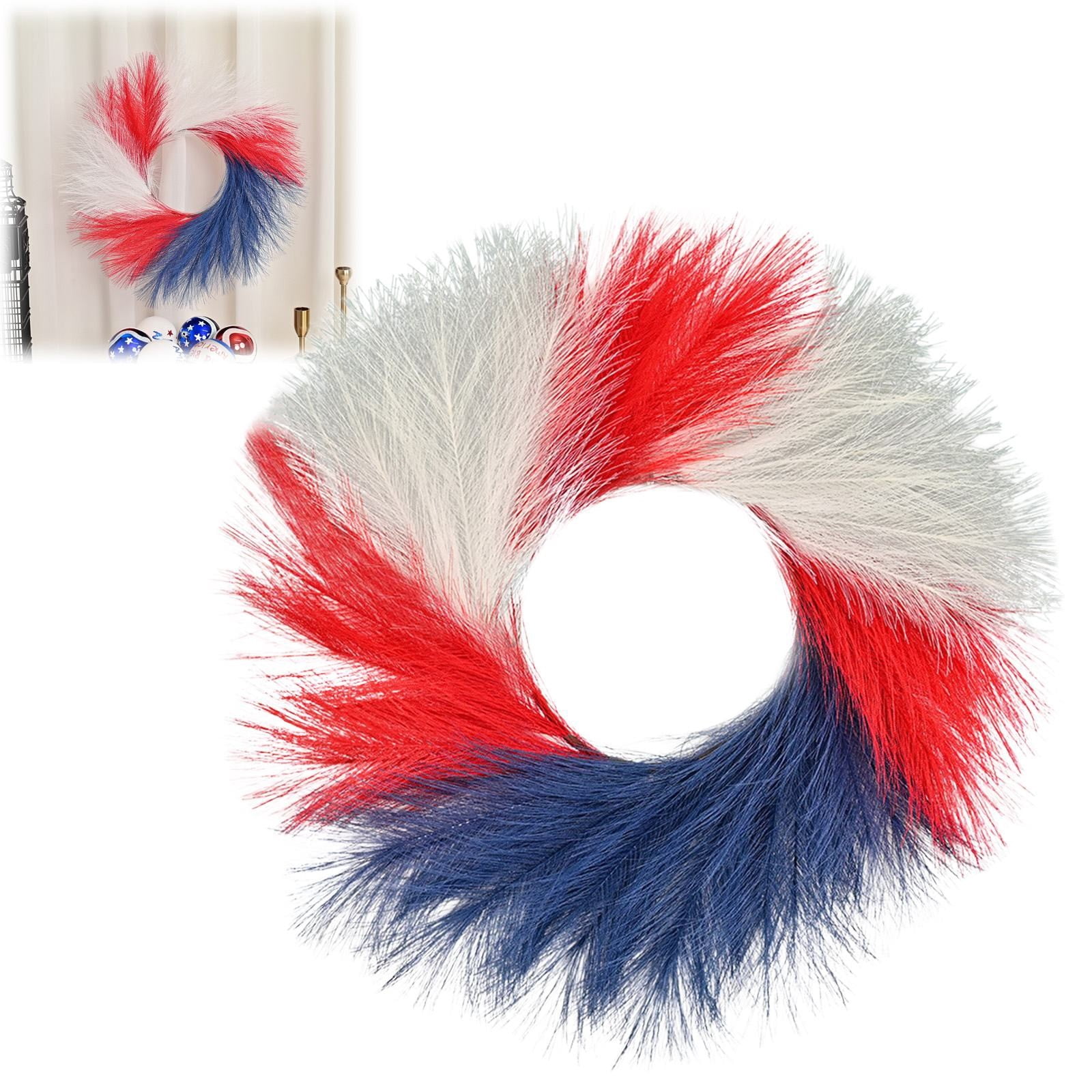 1PC Patriotic Wreath for Independence Day, Red White Blue Memorial Day ...