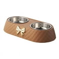 1PC Pet Pet Dog and Cat Food Bowls Bowtie Dog Food Drinking Double Bowl ...