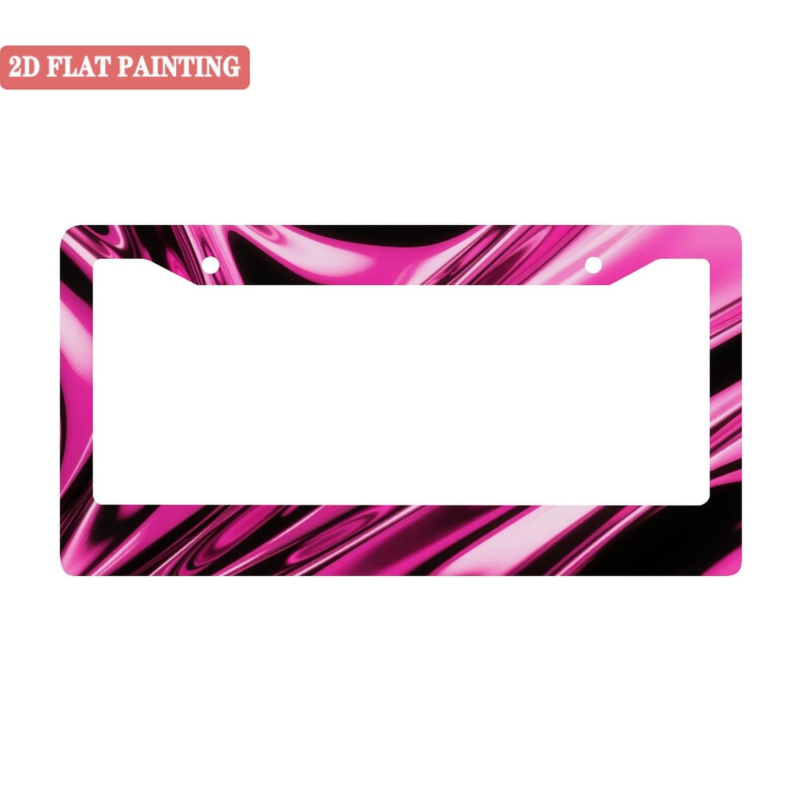 1PC Pink - Black Gradient Fluid Pattern License Plate Frames with ...