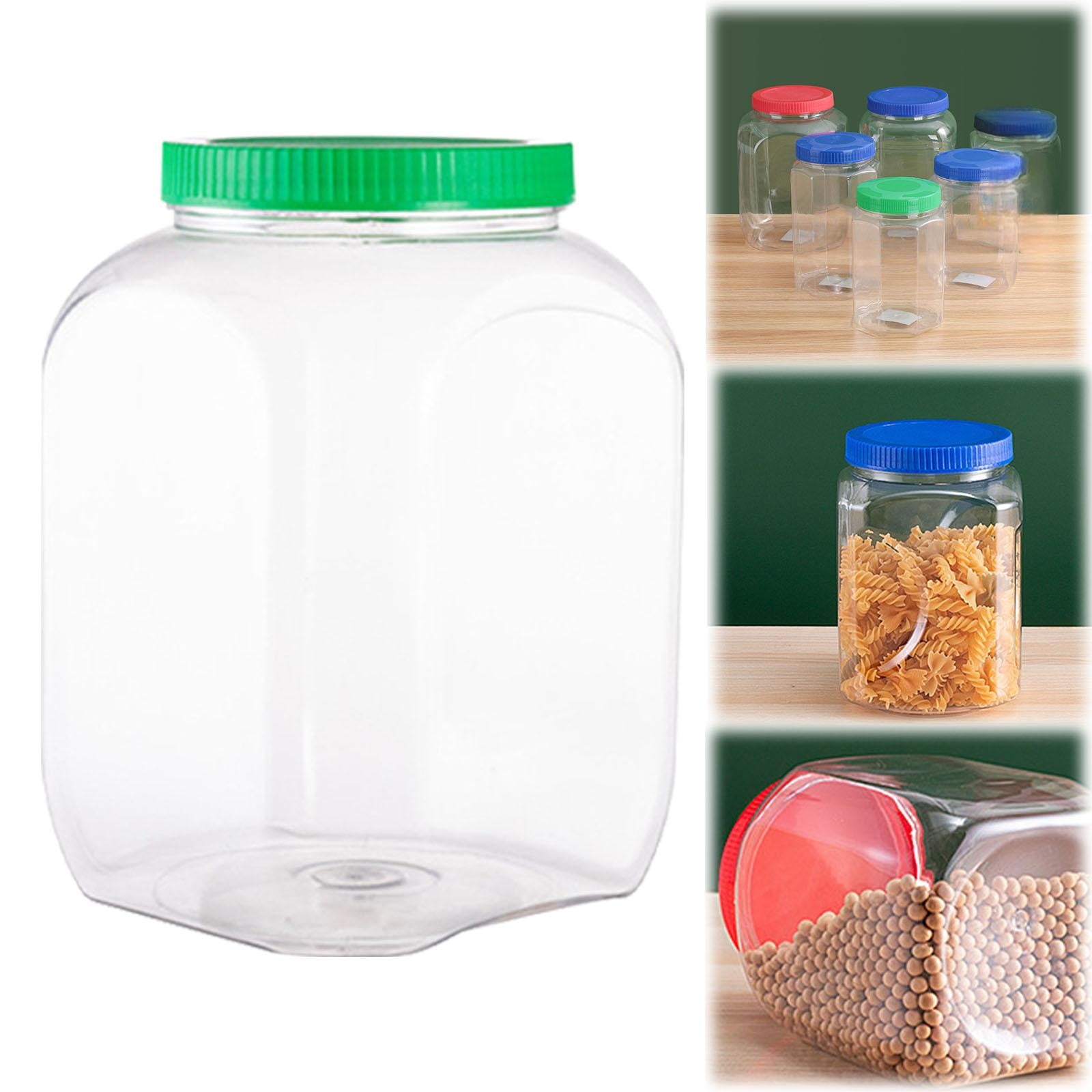 1PC Plastic Jars with Lids, Clear Storage Containers, Stackable ...